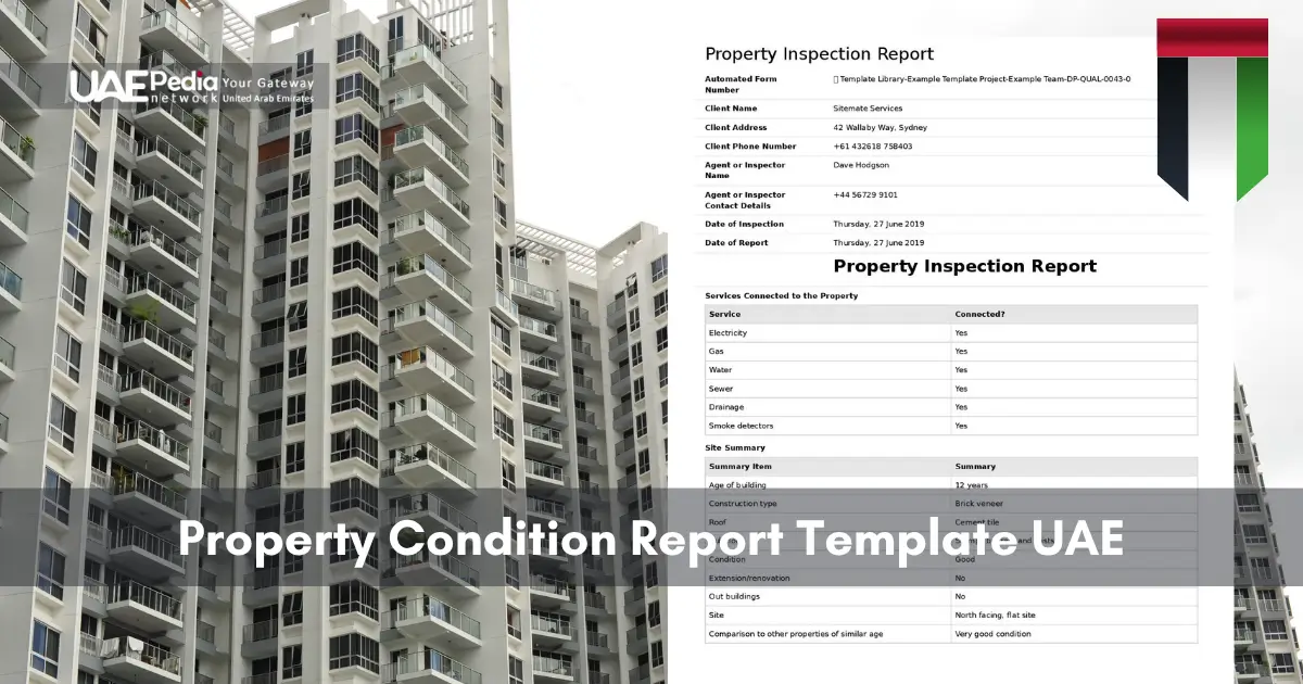Property Condition Report Template UAE Landlords and Tenants Use